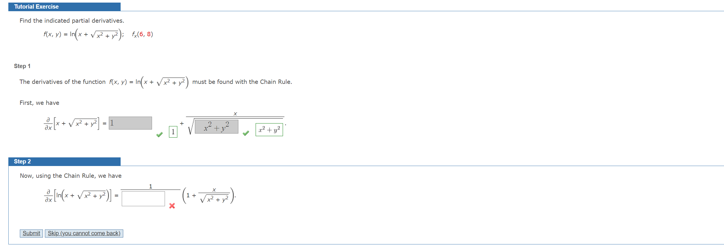 Solved Tutorial ExerciseFind the indicated partial | Chegg.com