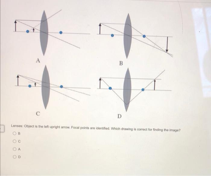Solved А B с D Lenses: Object is the left upright arrow. | Chegg.com