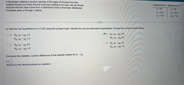 find the t statistic, p value, the conclusion of the | Chegg.com find the t statistic, p value, the conclusion of the | Chegg.com