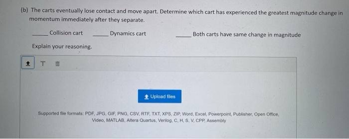 Solved FRQ 2 trigger plunger Dynamics cart Collision cart | Chegg.com