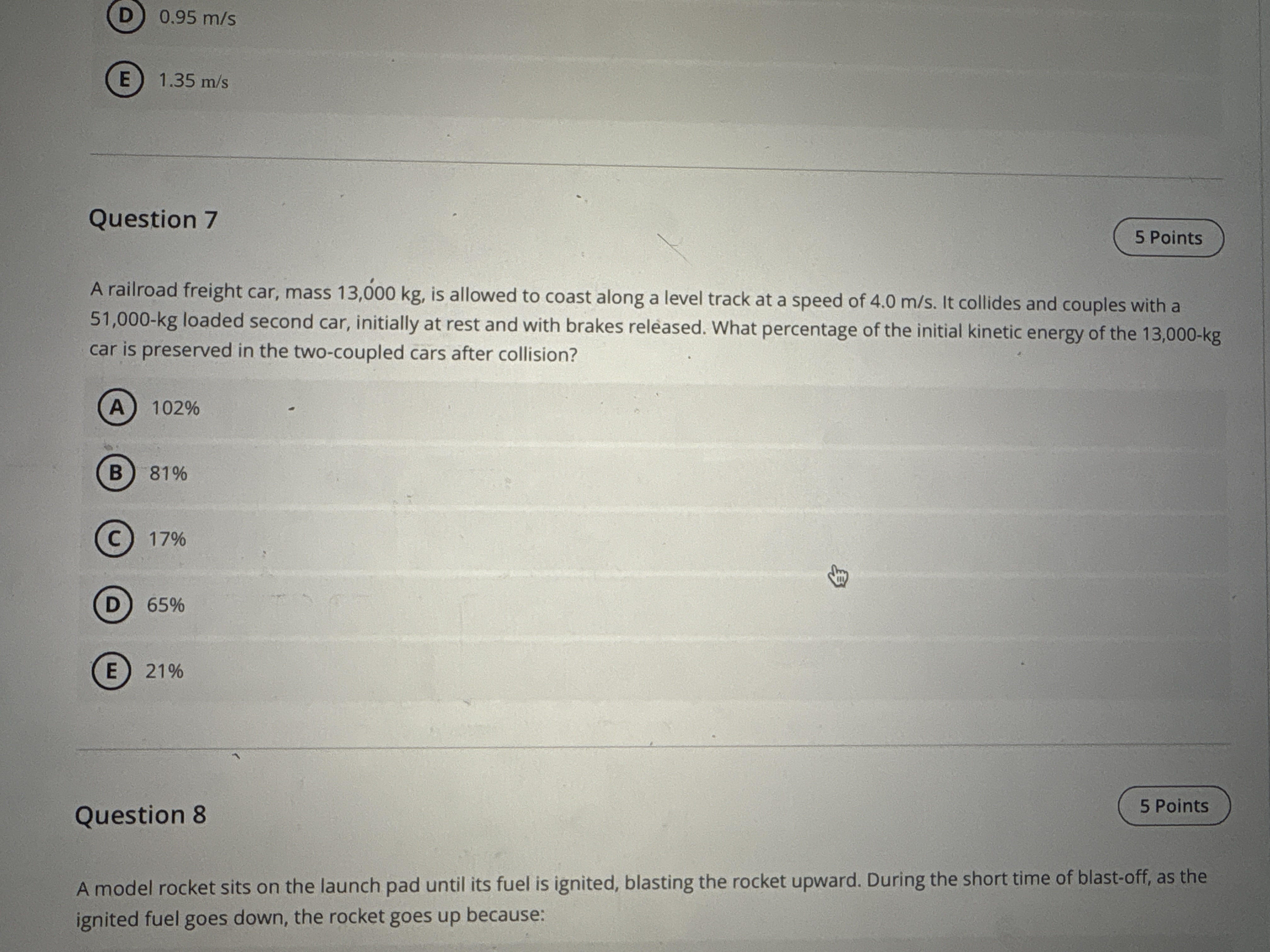 Solved Question 7 ﻿A railroad freight car, mass | Chegg.com