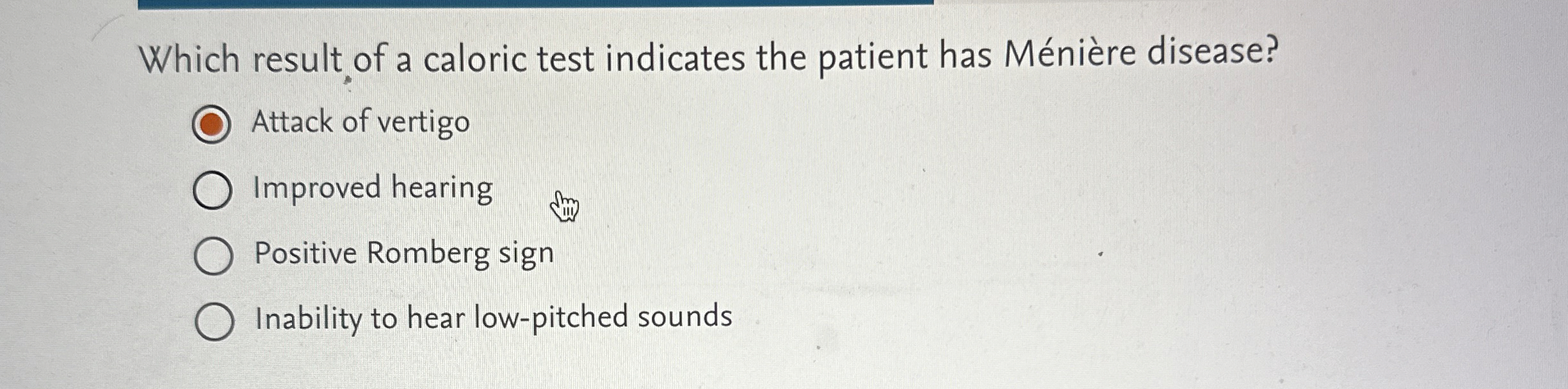 High Quality SOLUTION Which result of a caloric test indicates the ...