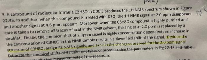 Solved 3. A compound of molecular formula C3H8O in CDCl3 | Chegg.com