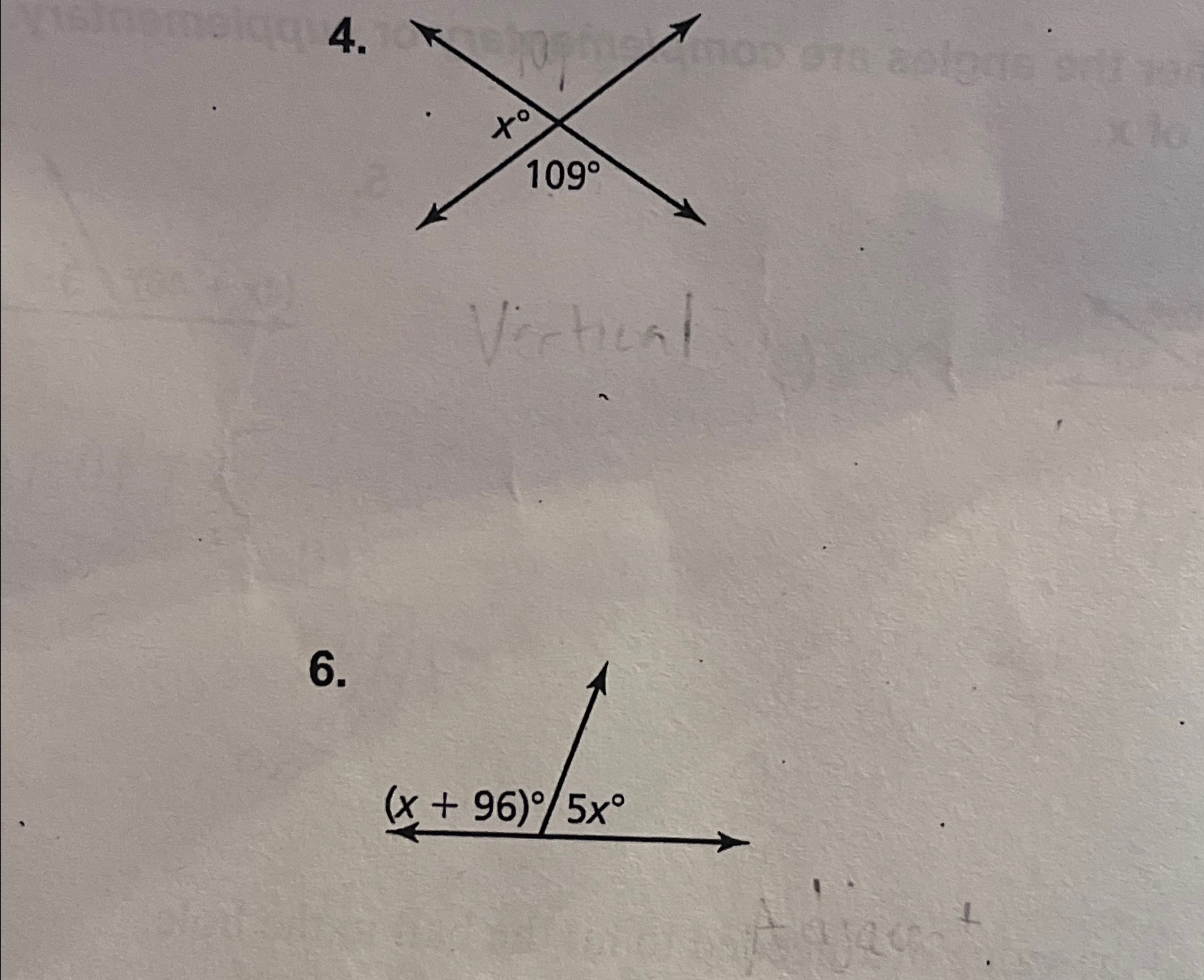 Solved Tell whether the angles are adjacent or vertical. | Chegg.com