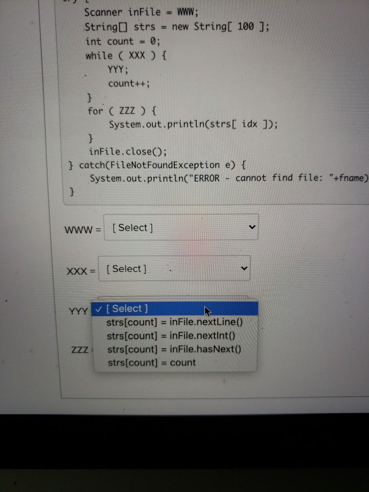 Solved Fill in the blanks below to create a segment of code | Chegg.com