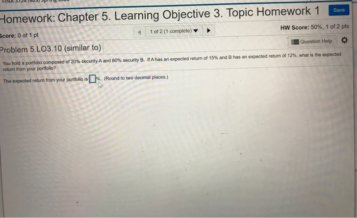Solved Homework: Chapter 5. Learning Objective 3. Topic | Chegg.com