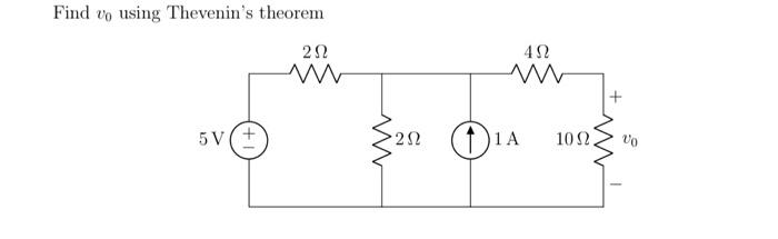 Solved Find v0 using Thevenin's theorem | Chegg.com