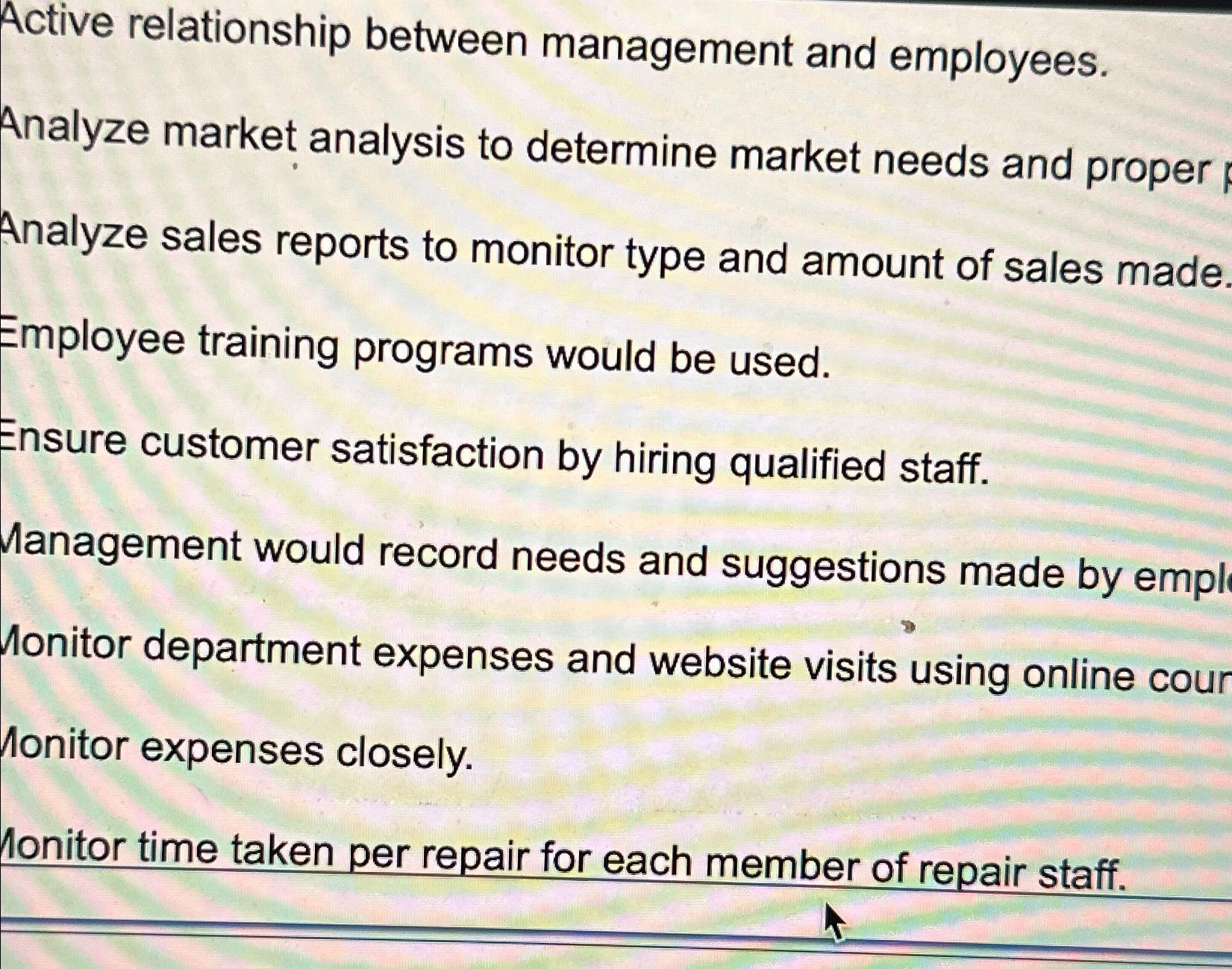 Solved Active relationship between management and | Chegg.com