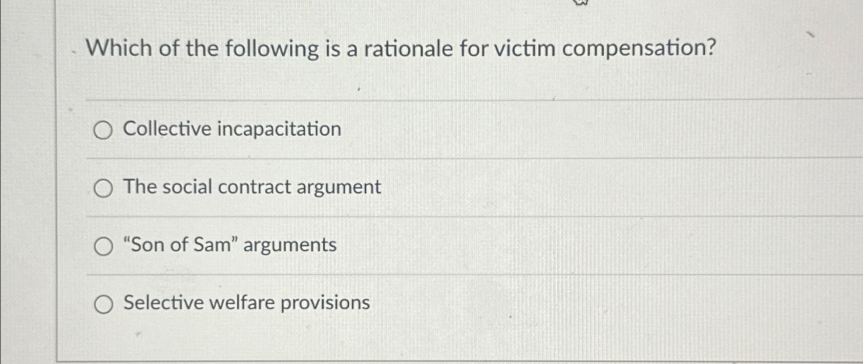 Solved Which of the following is a rationale for victim | Chegg.com