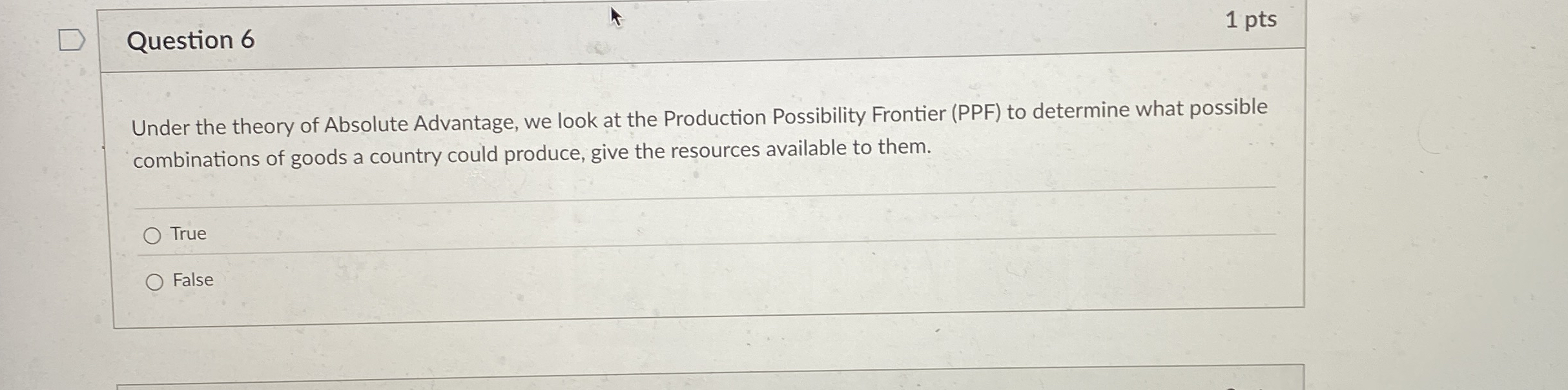 Solved Question 6Under the theory of Absolute Advantage, we | Chegg.com