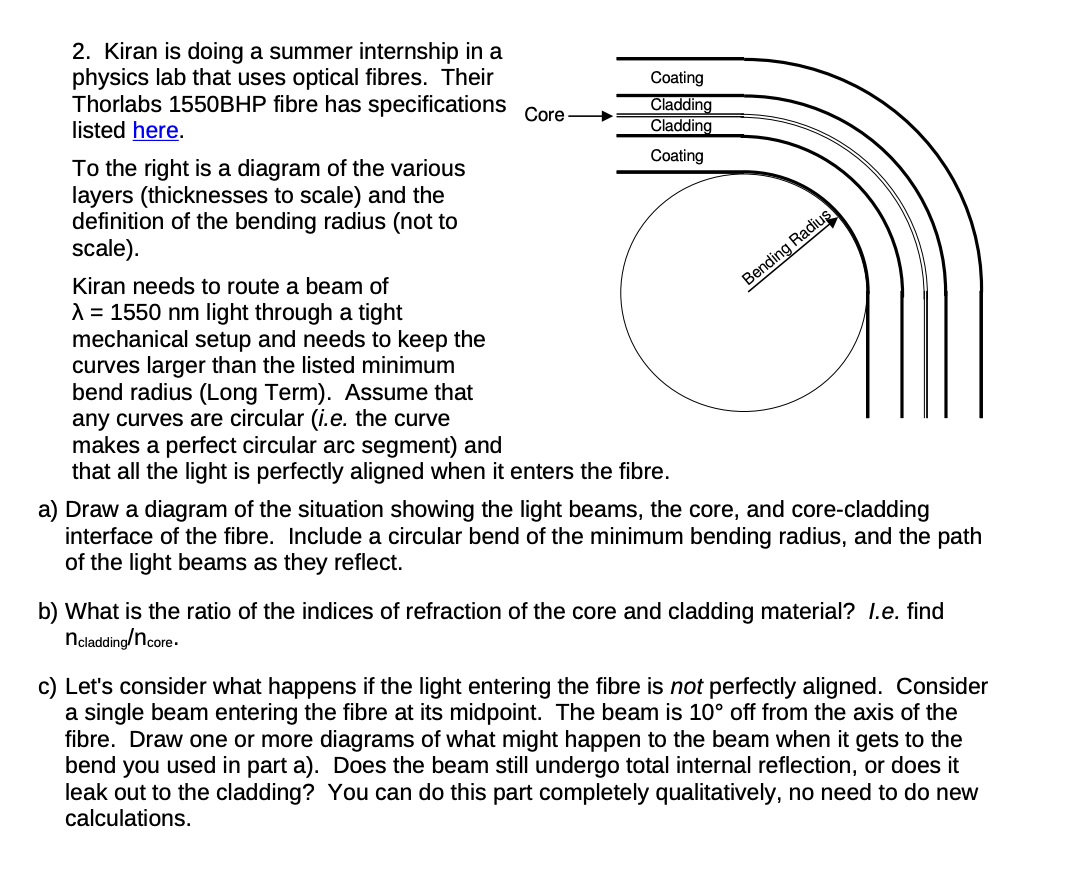 Solved Kiran is doing a summer internship in a physics lab | Chegg.com