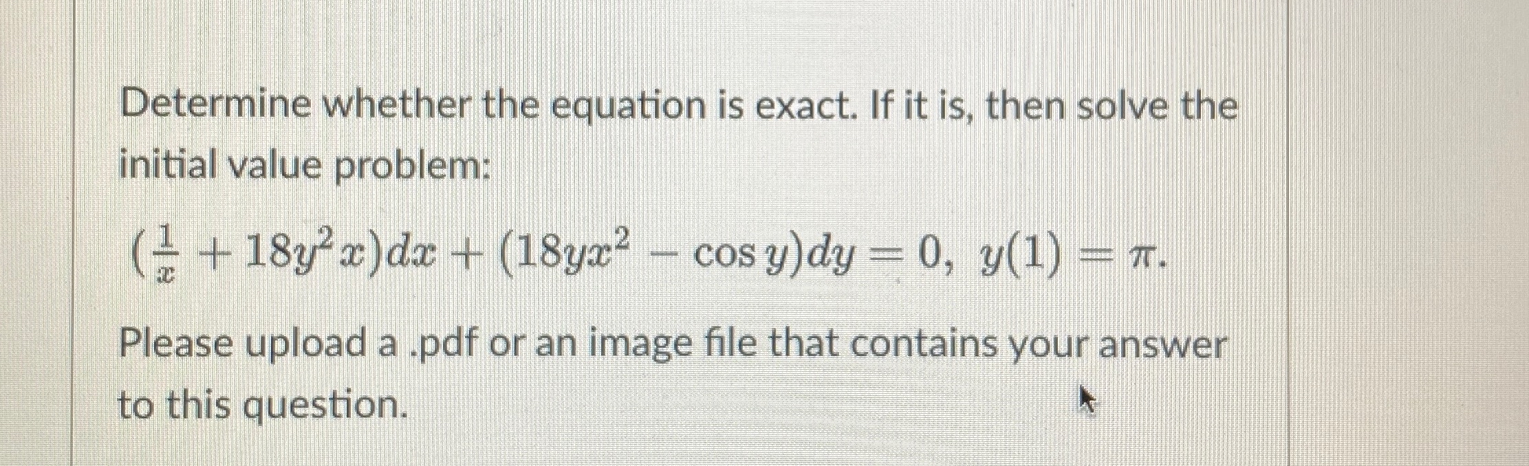Solved Determine whether the equation is exact. If it is, | Chegg.com