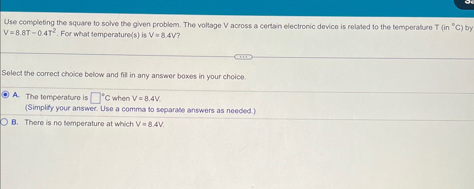 Solved Use completing the square to solve the given problem. | Chegg.com