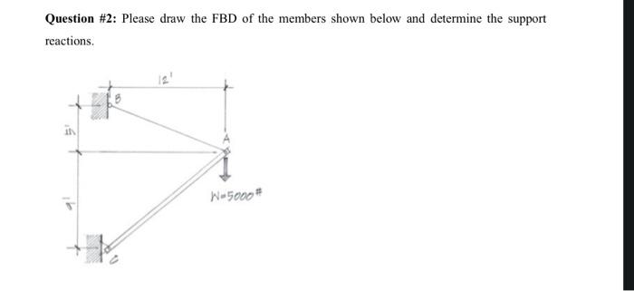 Solved Question #2 : Please draw the FBD of the members | Chegg.com