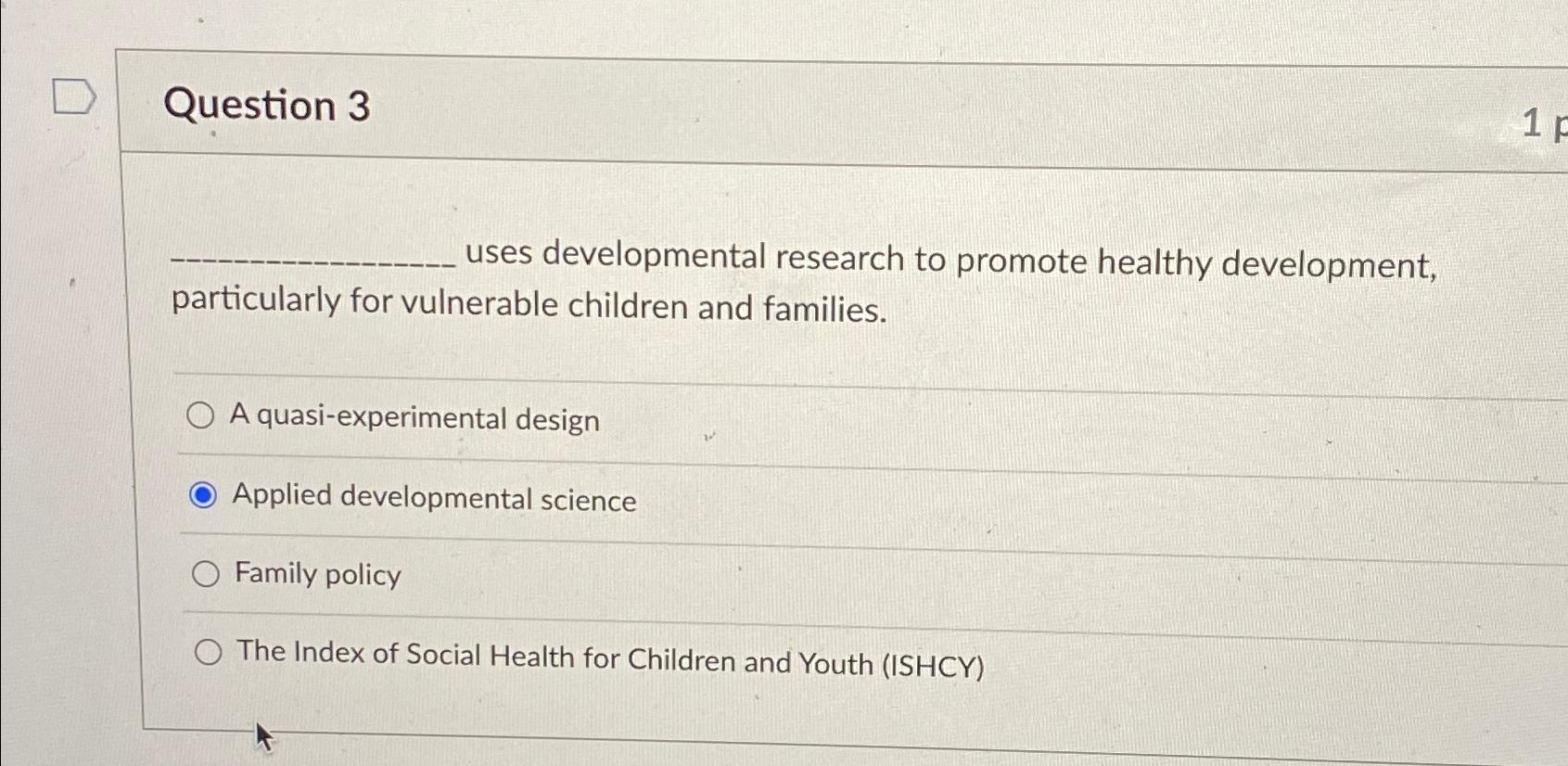 Solved Question 3uses developmental research to promote | Chegg.com
