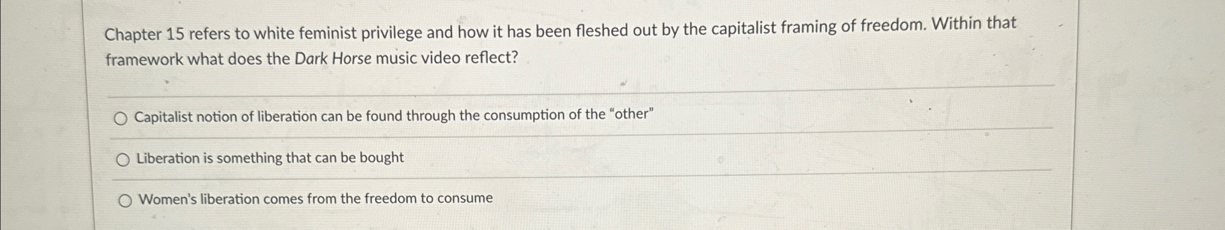 Solved Chapter 15 ﻿refers to white feminist privilege and | Chegg.com