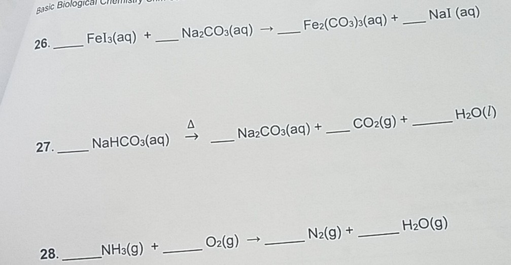 Solved Basic Biological Nal (aq) Na2CO3(aq) – _ | Chegg.com
