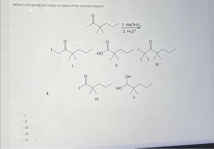 Solved What is the predicted major product of the reaction | Chegg.com