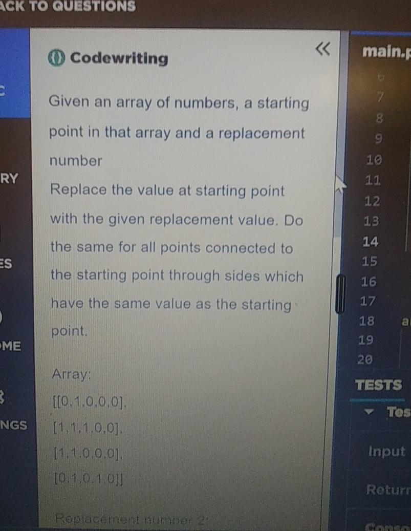 Solved (1) ﻿CodewritingGiven an array of numbers, a starting | Chegg.com