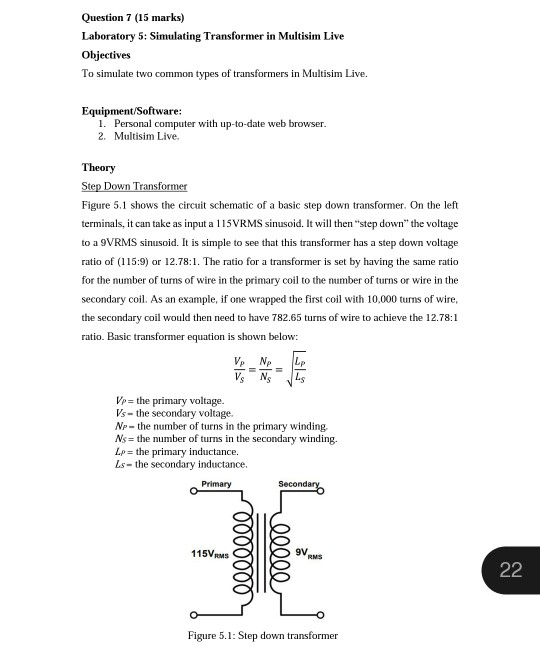 Solved Question 7 (15 marks) Laboratory 5: Simulating | Chegg.com