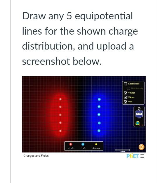 Solved Using the Phet simulation: charges and fields, draw | Chegg.com