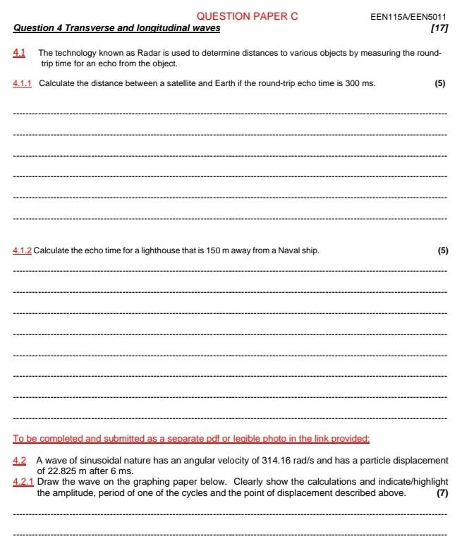 Solved QUESTION PAPER C Question 4 Transverse and | Chegg.com