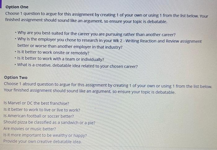 Solved Assignment Content Crafting an effective argument is | Chegg.com