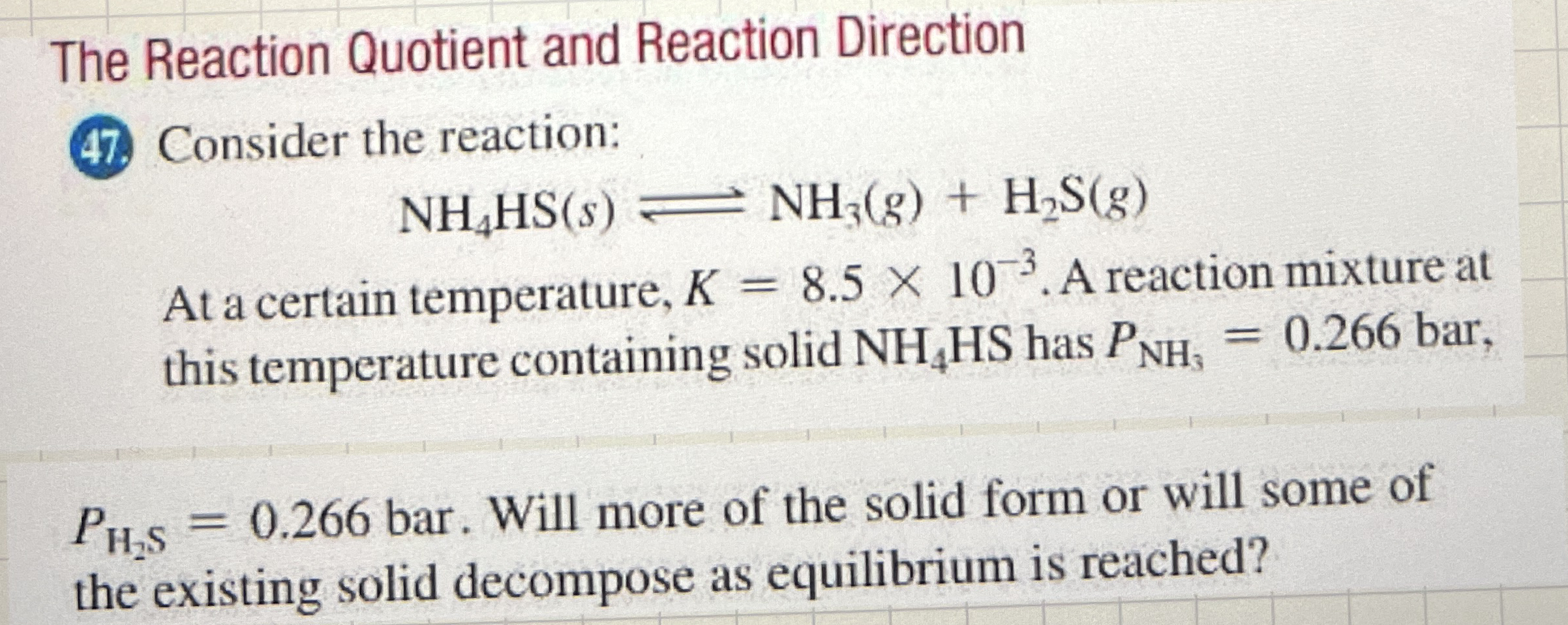 Solved The Reaction Quotient and Reaction Direction47. | Chegg.com
