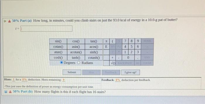 Solved (4\%) Problem 19: Suppose you can climb stairs at a | Chegg.com