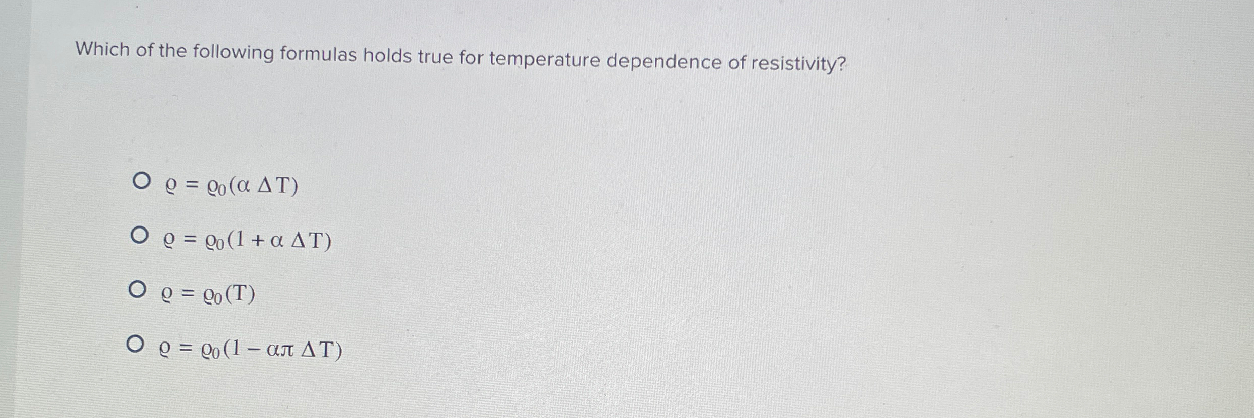 Solved Which of the following formulas holds true for | Chegg.com