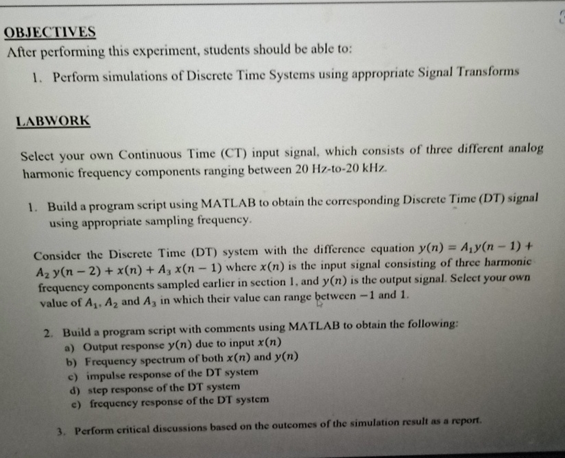 Show The Matlab Called And The Resultsof The