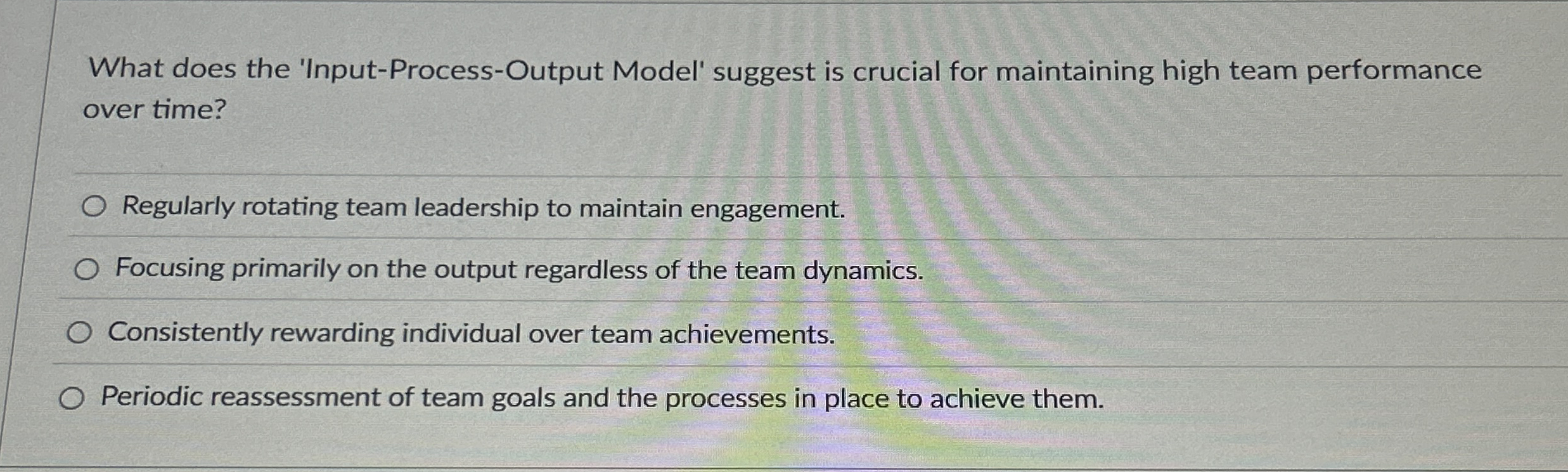 Solved What does the 'Input-Process-Output Model' suggest is | Chegg.com