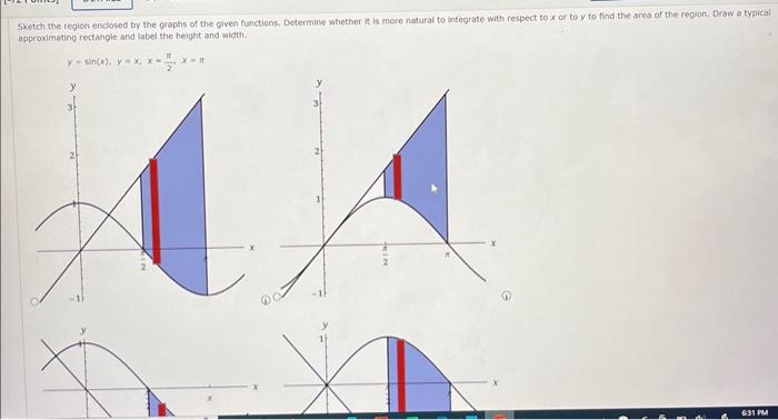 Solved Sketch the region endosed by the graphs of the given | Chegg.com