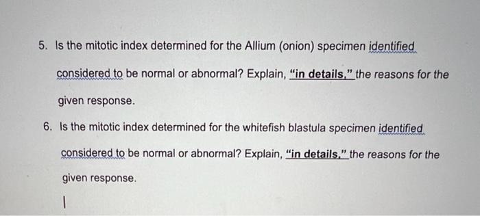 Solved Use table 1 to answer questions 5 & 6 . ( The mitotic | Chegg.com