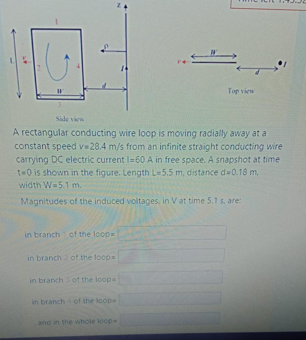 Solved G. Top view Side view A rectangular conducting wire | Chegg.com