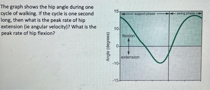 Solved The graph shows the hip angle during one cycle of | Chegg.com