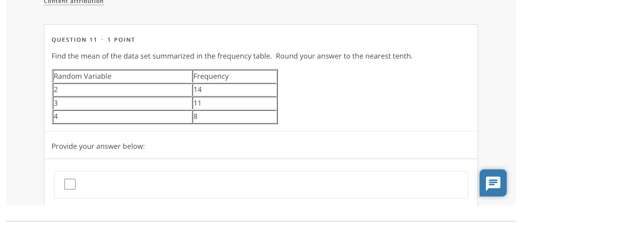 Solved QUESTION 11 * 1 ﻿POINTFind the mean of the data set | Chegg.com