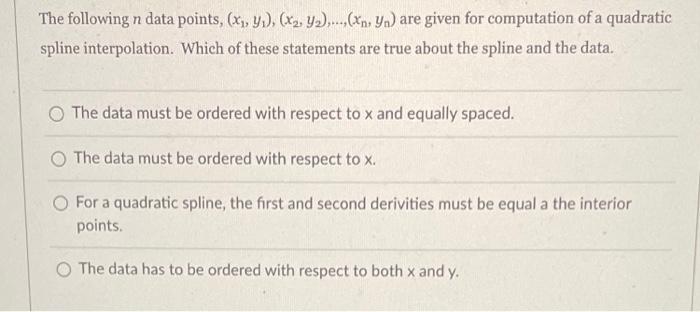 Solved The following n data points, | Chegg.com