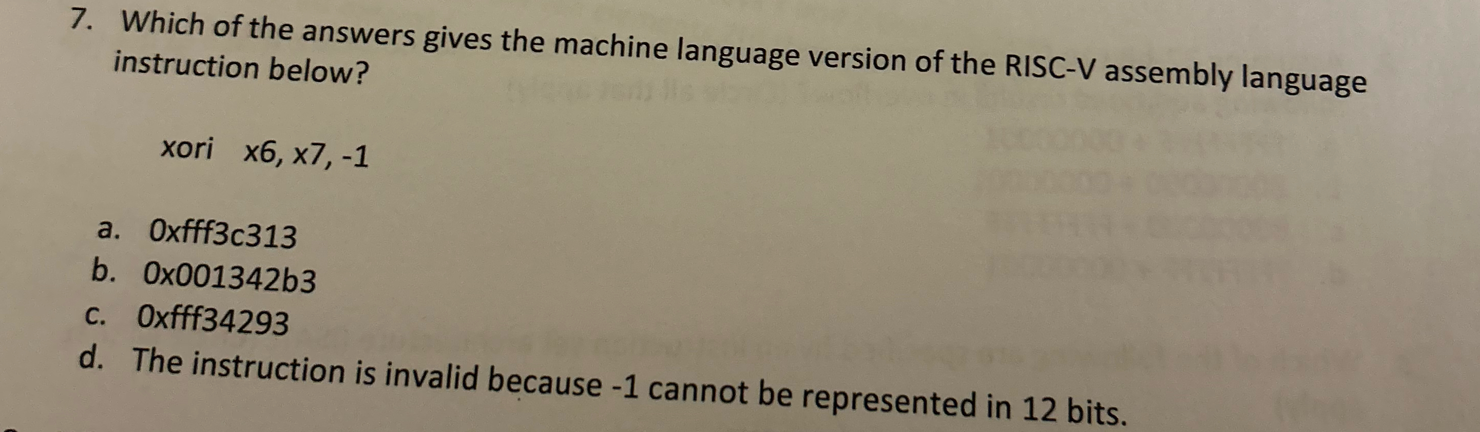 Solved Which of the answers gives the machine language | Chegg.com