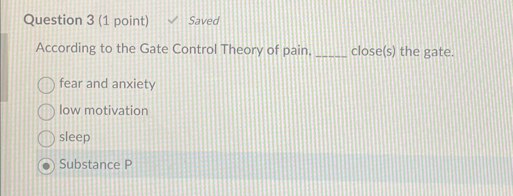 Solved Question 3 (1 ﻿point) ﻿SavedAccording to the Gate | Chegg.com