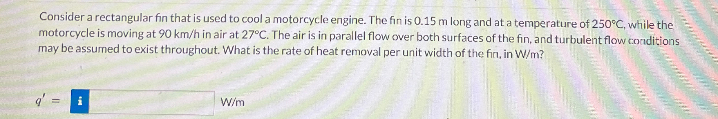 Solved Consider a rectangular fin that is used to cool a | Chegg.com