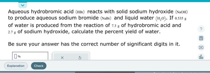 Solved Aqueous hydrobromic acid (HBr) reacts with solid | Chegg.com