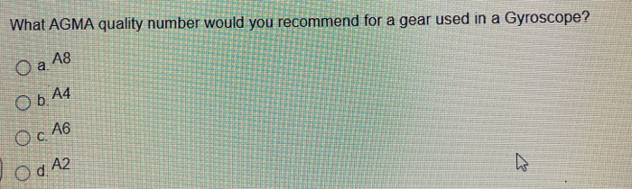 Solved What AGMA quality number would you recommend for a | Chegg.com