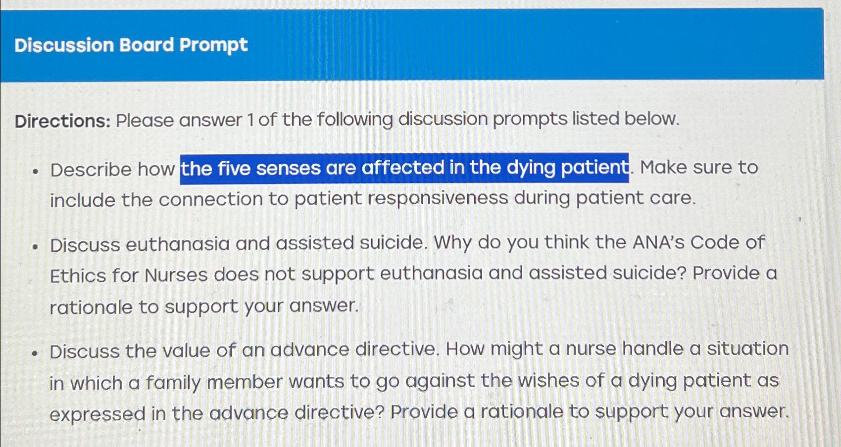Solved Discussion Board PromptDirections: Please answer 1 | Chegg.com