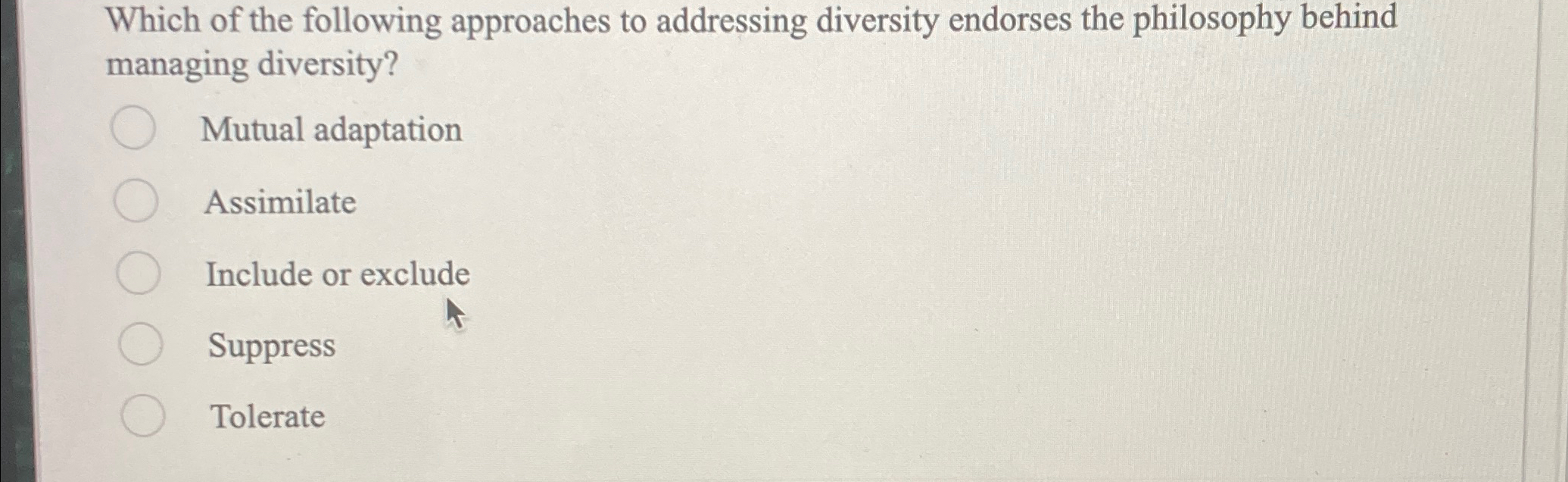 Solved Which of the following approaches to addressing | Chegg.com