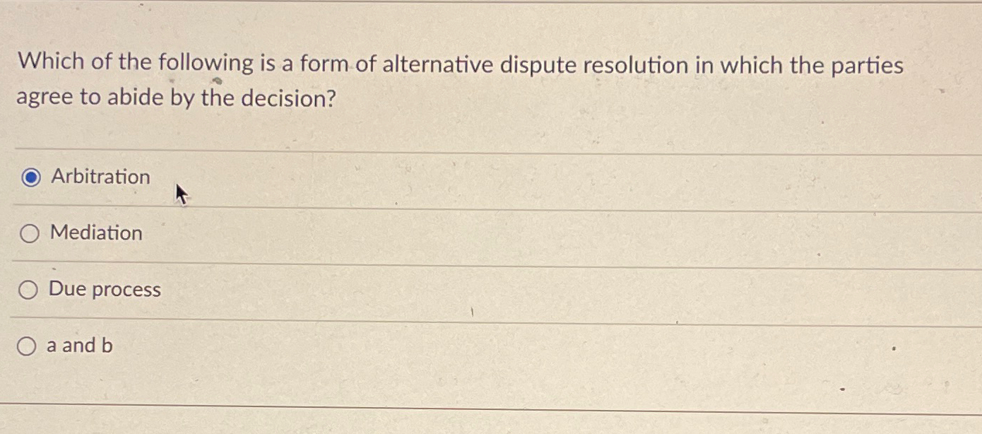 Solved Which of the following is a form of alternative | Chegg.com