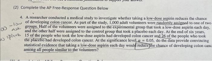 (2) Complete the AP Free-Response Question Below 4. A | Chegg.com