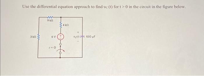 Solved Use the differential equation approach to find vc (t) | Chegg.com