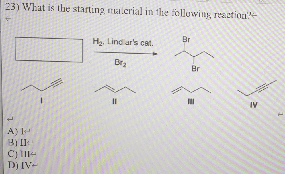 Solved 20) Determine the product of the following reaction. | Chegg.com