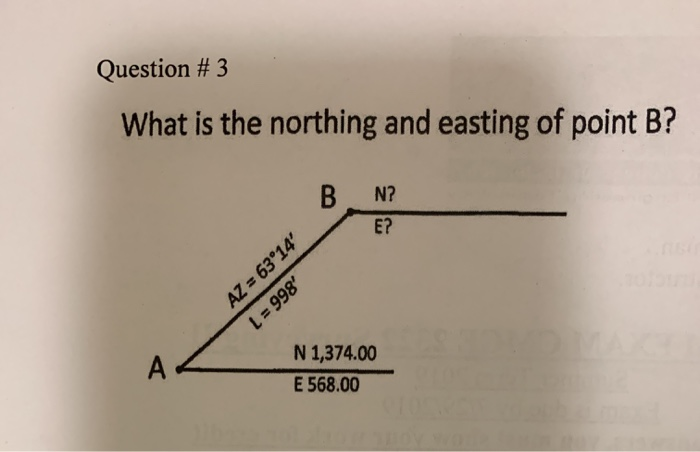 Solved Question #3 What is the northing and easting of point | Chegg.com